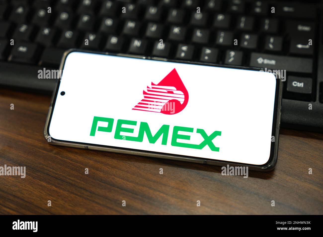 China. 22nd Feb, 2023. In this photo illustration, a PEMEX logo is ...