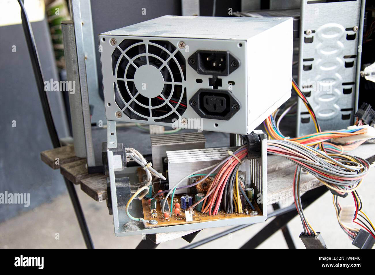 Power Supply of computers that are old Stock Photo - Alamy