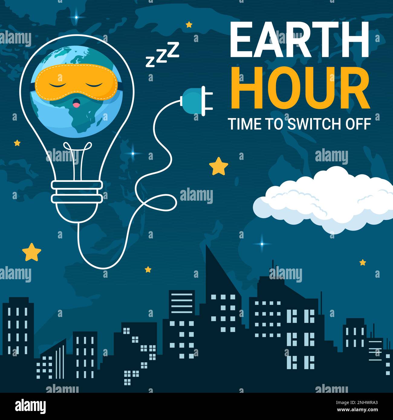 Happy Earth Hour National Day Social Media Background Illustration ...