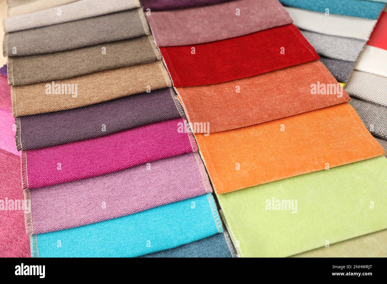 Fabric samples of different colors as background Stock Photo - Alamy