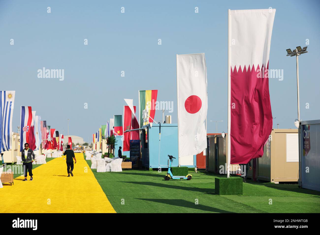 A photo shows "Fan village", supporters' lodging cabin facility, in ...