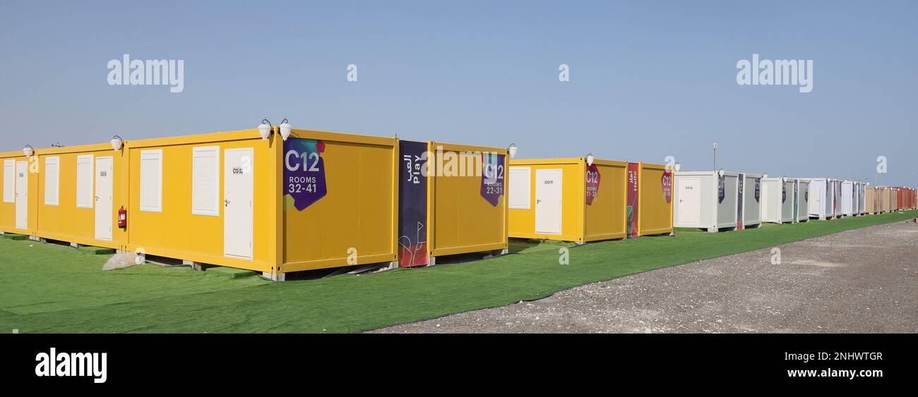 A photo shows "Fan village", supporters' lodging cabin facility, in ...