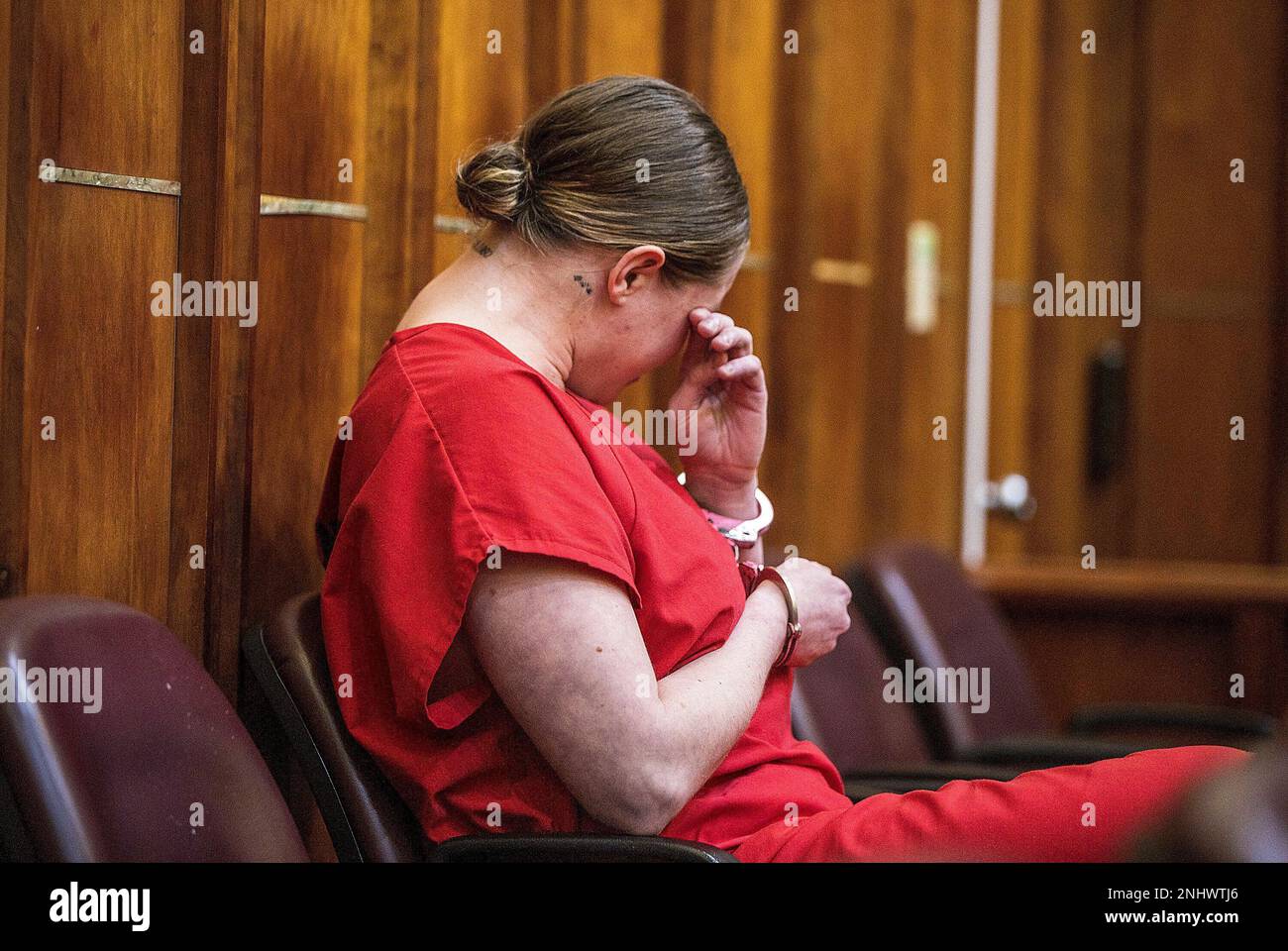 Social media model Courtney Clenney reacts as her 911 call was played ...