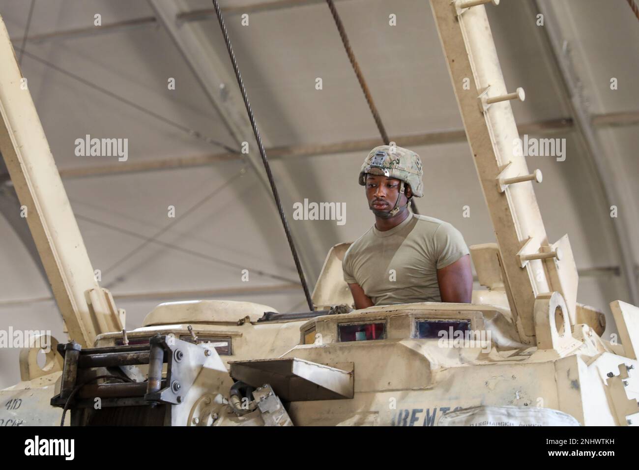 U.S. Army Spc. Eddie Riggs, a mechanic assigned to Bravo Troop, 4th ...