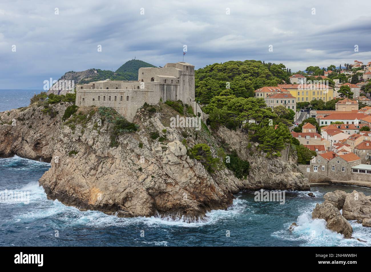 Fort Lovrijenac and Pile Bay also known as Fort St. Lawrence, seen from ...