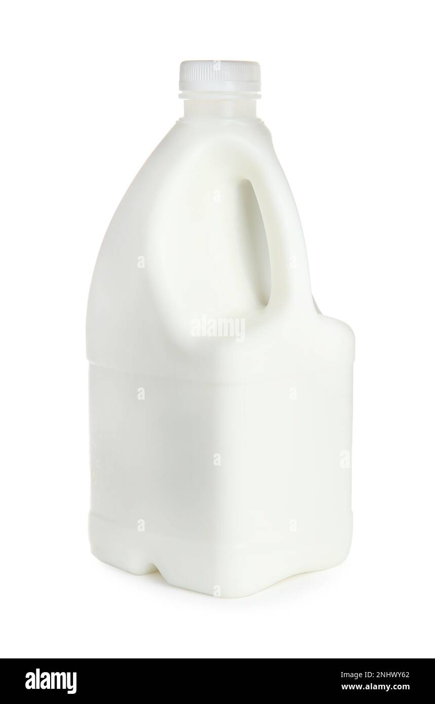 Gallon bottle of milk isolated on white Stock Photo - Alamy