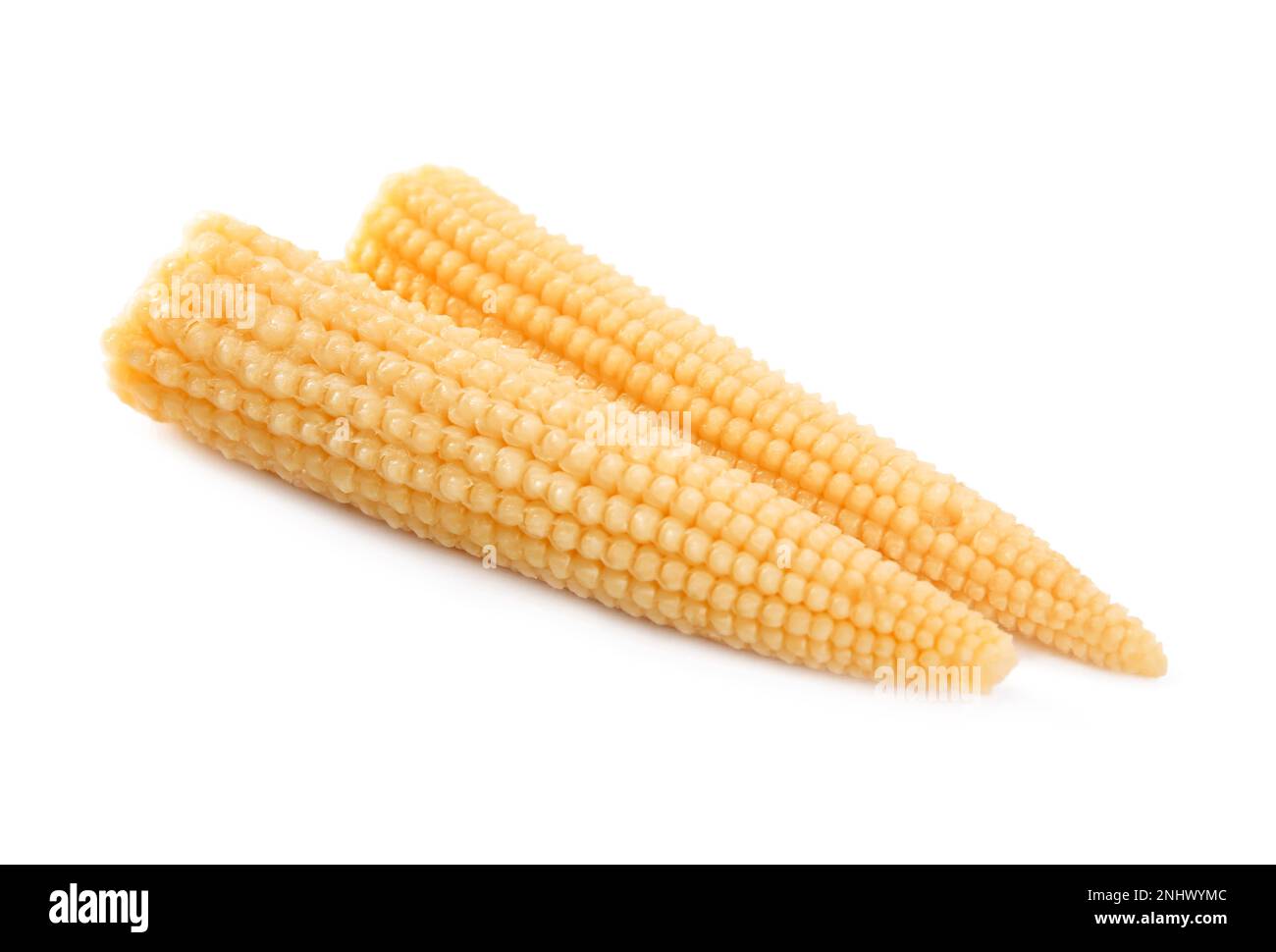Fresh baby corn cobs on white background Stock Photo - Alamy