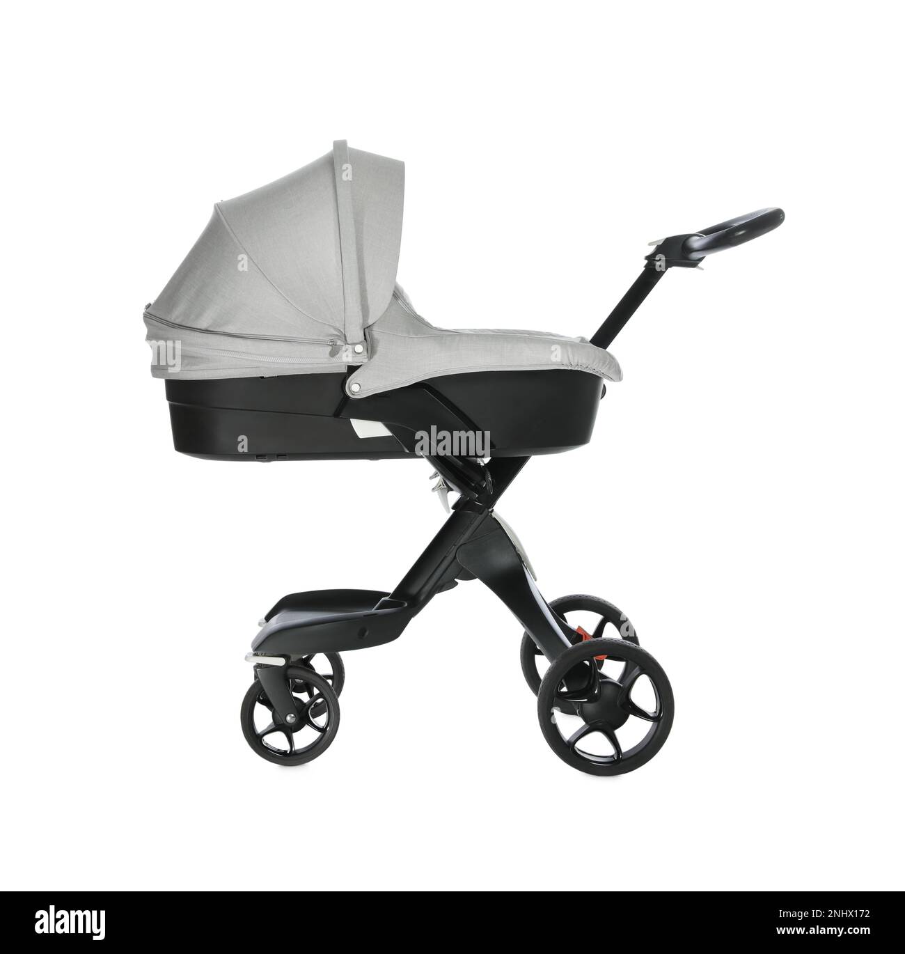 Baby carriage. Modern pram isolated on white Stock Photo - Alamy