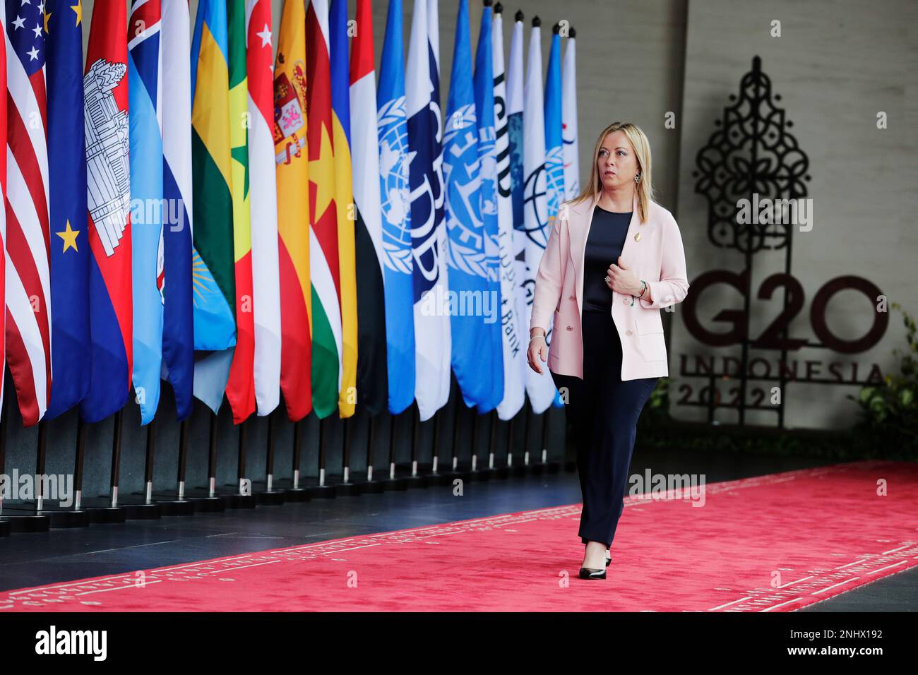 Italian Prime Minister Giorgia Meloni arrives during the G20 Summit in ...