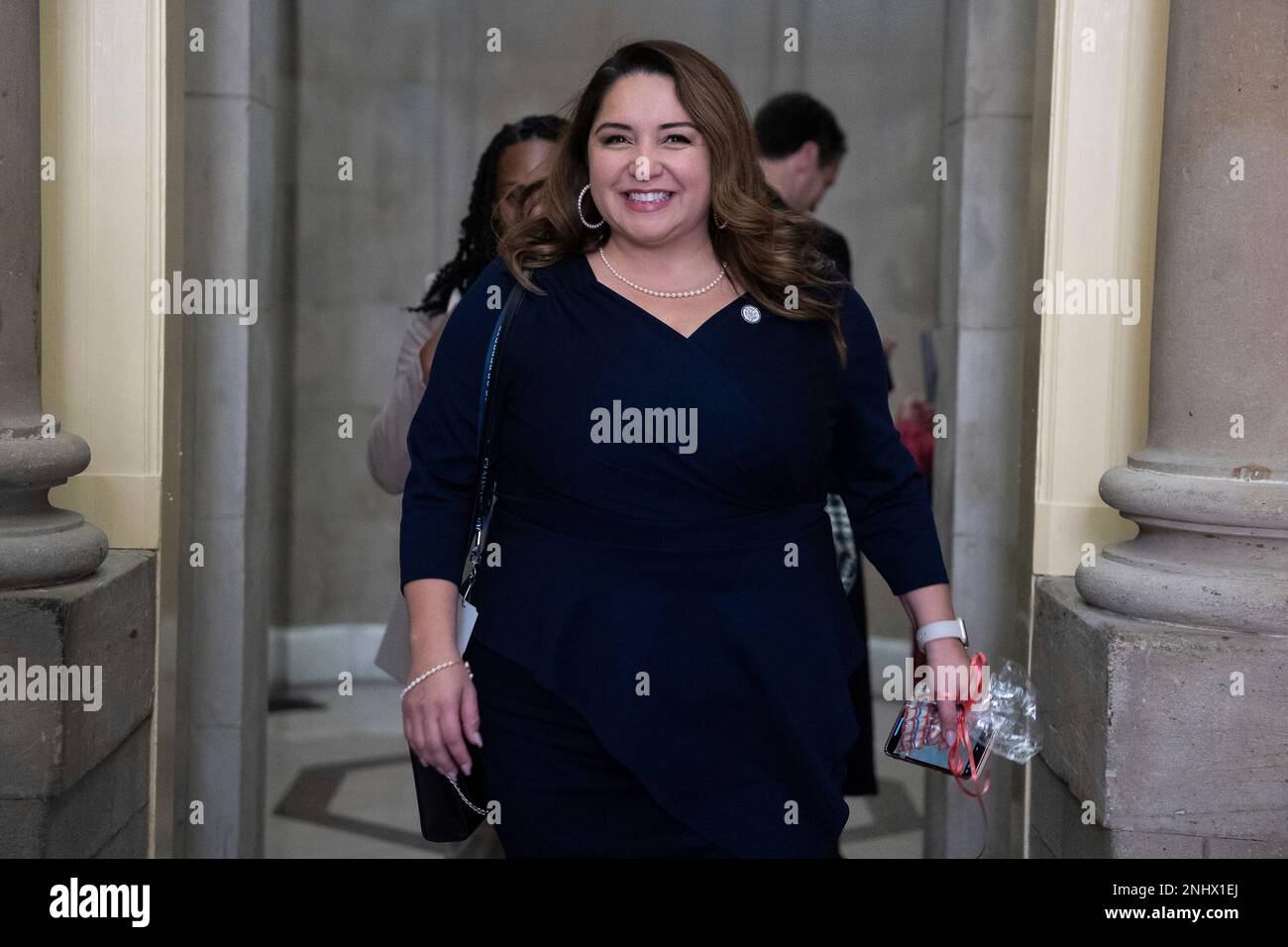 Representative-elect Delia Ramirez (D-Ill.) departs House Speaker Nancy ...