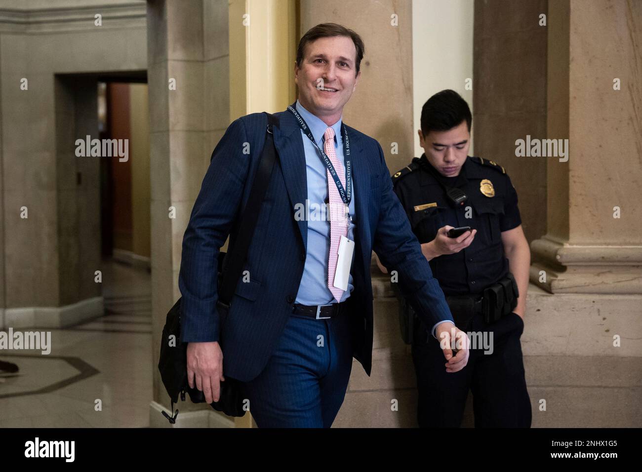 Representative-elect Daniel Goldman (D-N.Y.) departs House Speaker ...