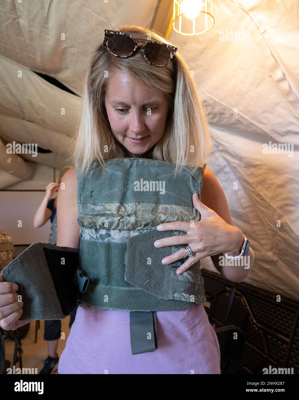 Leslie Anne Dove, wife of Lt. Col. Joshua Dove, 3rd Airlift Squadron ...