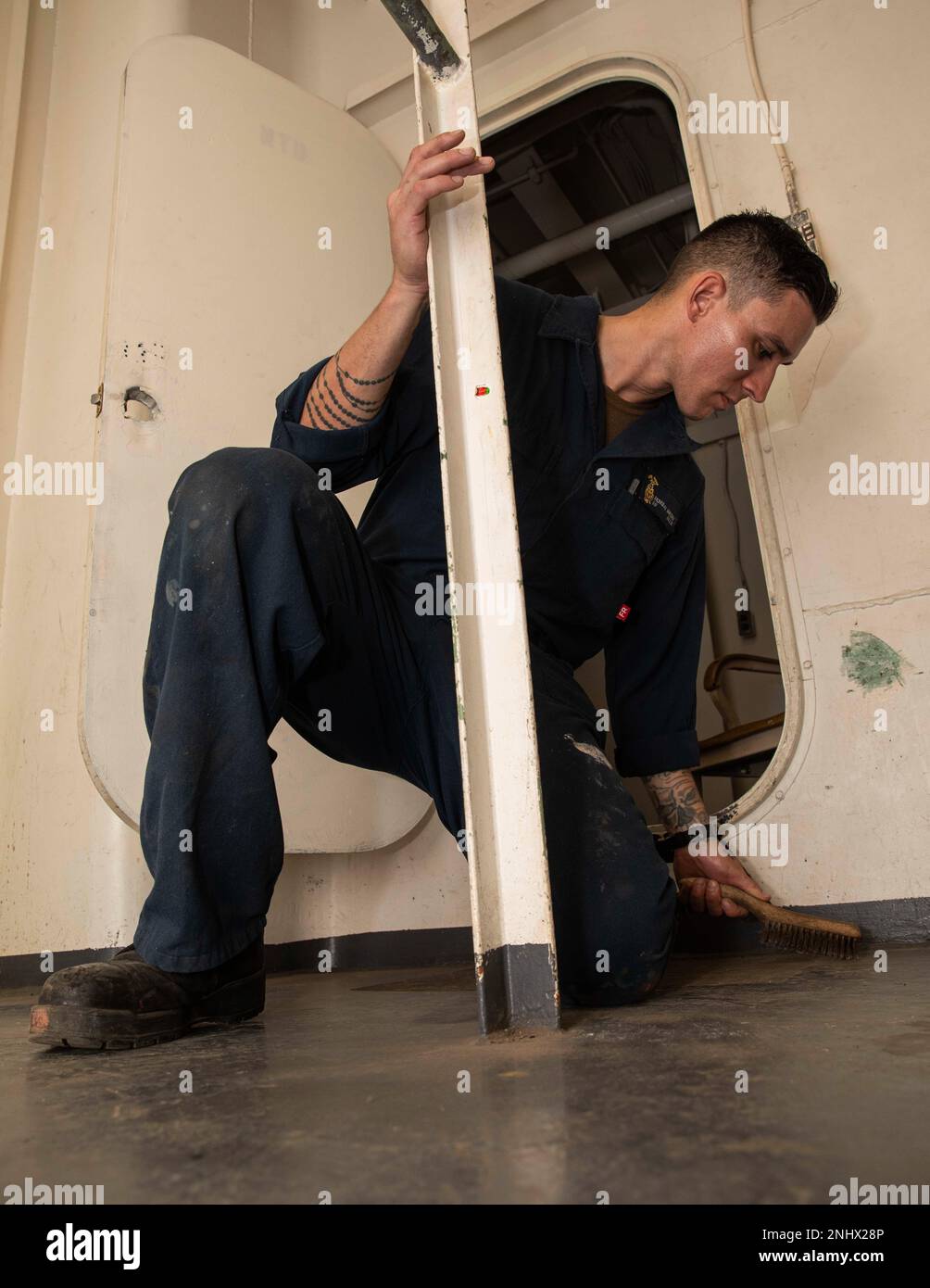 220803-N-CJ603-1020 NORFOLK (Aug. 3, 2022) -- Seaman Nicholas MacRae ...