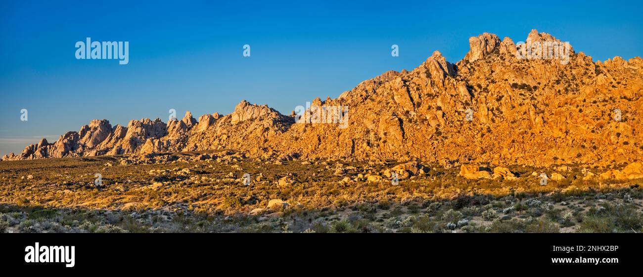 Granite Mountains at sunrise, from viewpoint near Granite Pass, off ...