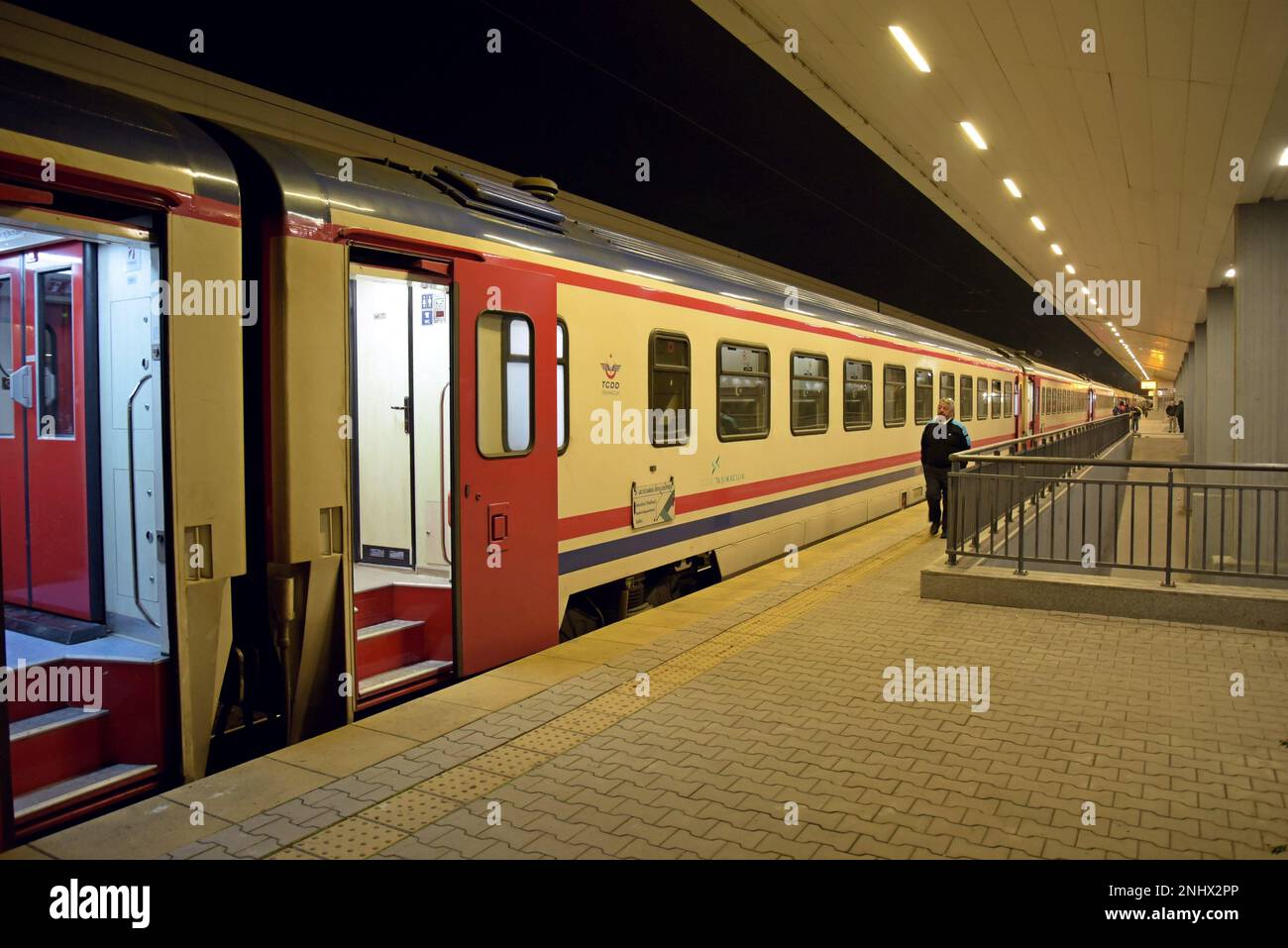 The night sleeper train, operated by Turkish state railways, going to ...