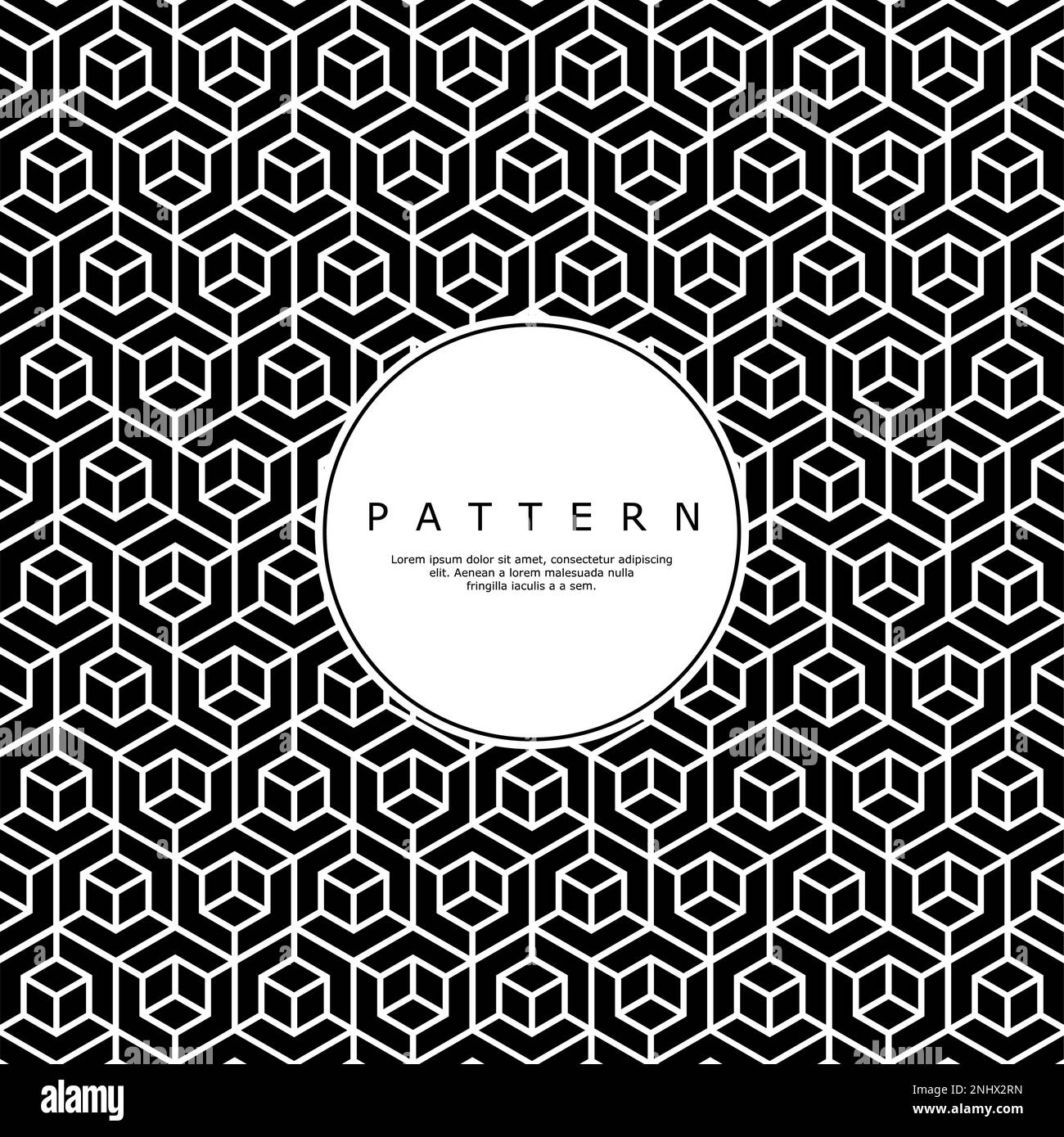 Modern Black Box Line Abstract Pattern Design Minimalist Hexagonal Pattern Stock Vector Image