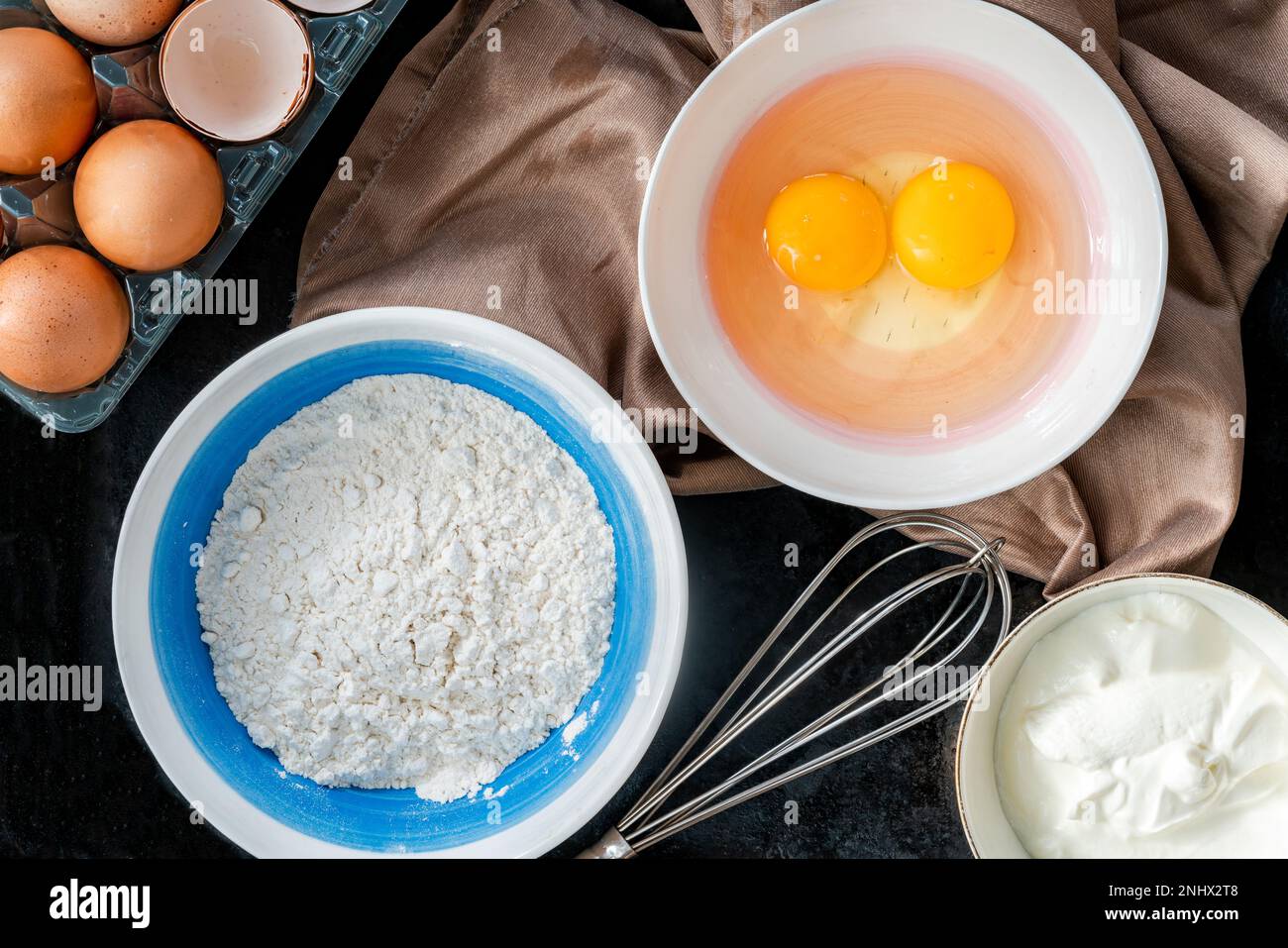 Various baking ingredients flour hi-res stock photography and images ...