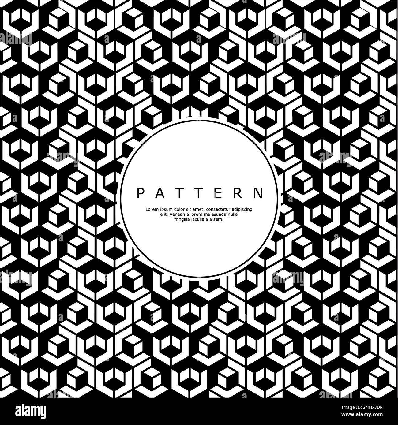 Playful cube line abstract pattern template. Fun hexagon line pattern vector Stock Vector Image ...