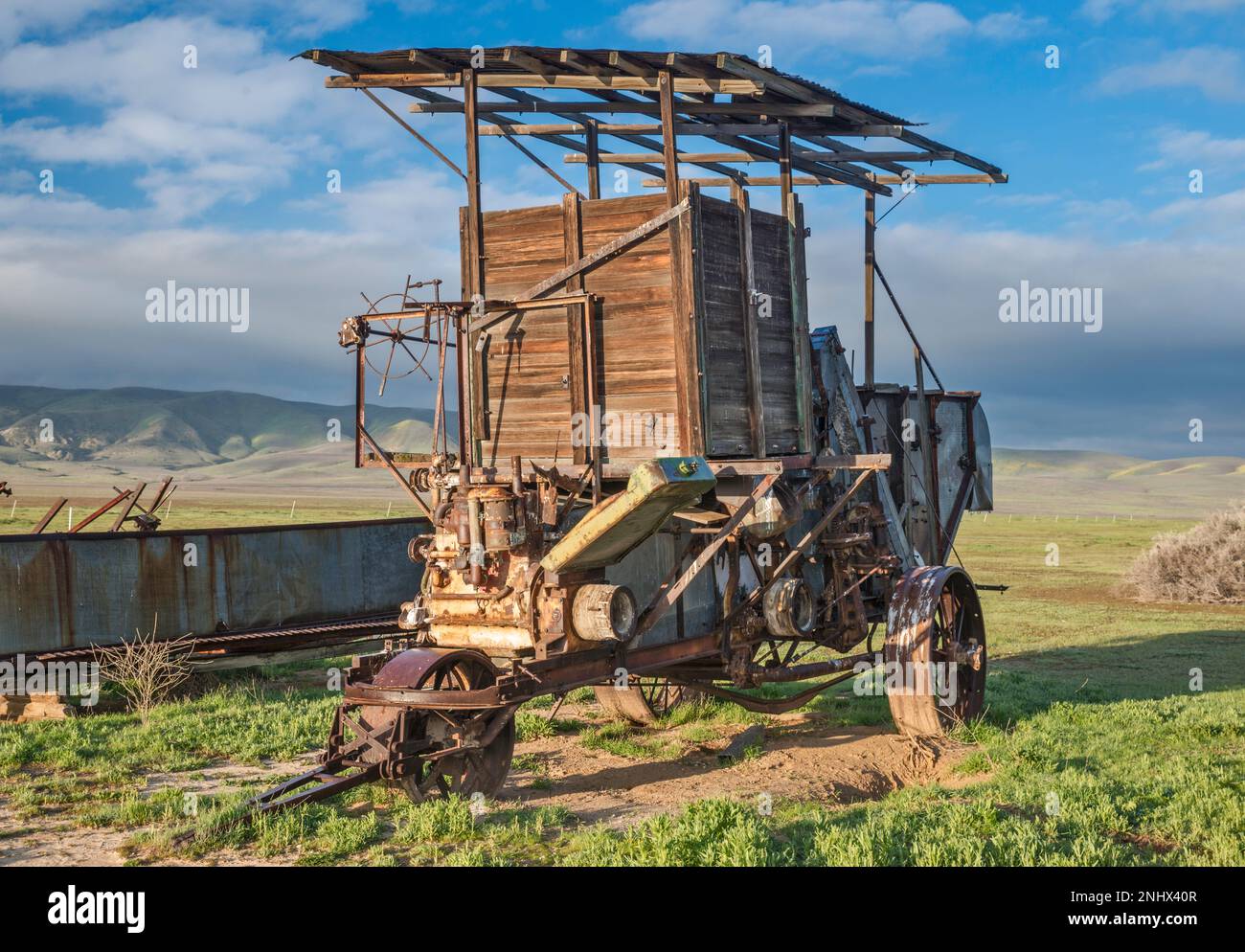 Old thresher preserved near Goodwin Education Center, at former ranch ...