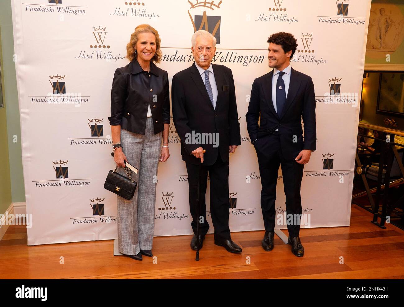 Infanta Elena, Mario Vargas Llosa and Miguel Abellán during the award ...