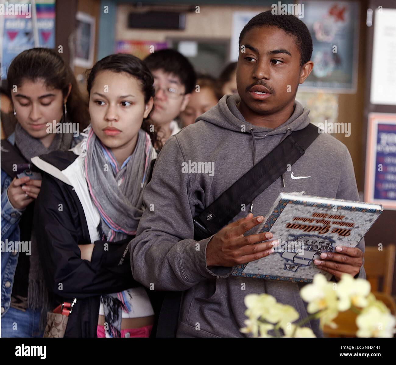 Seniors Mayra Sanchez (far left), 17, Maria Garcia (left), 17, and ...