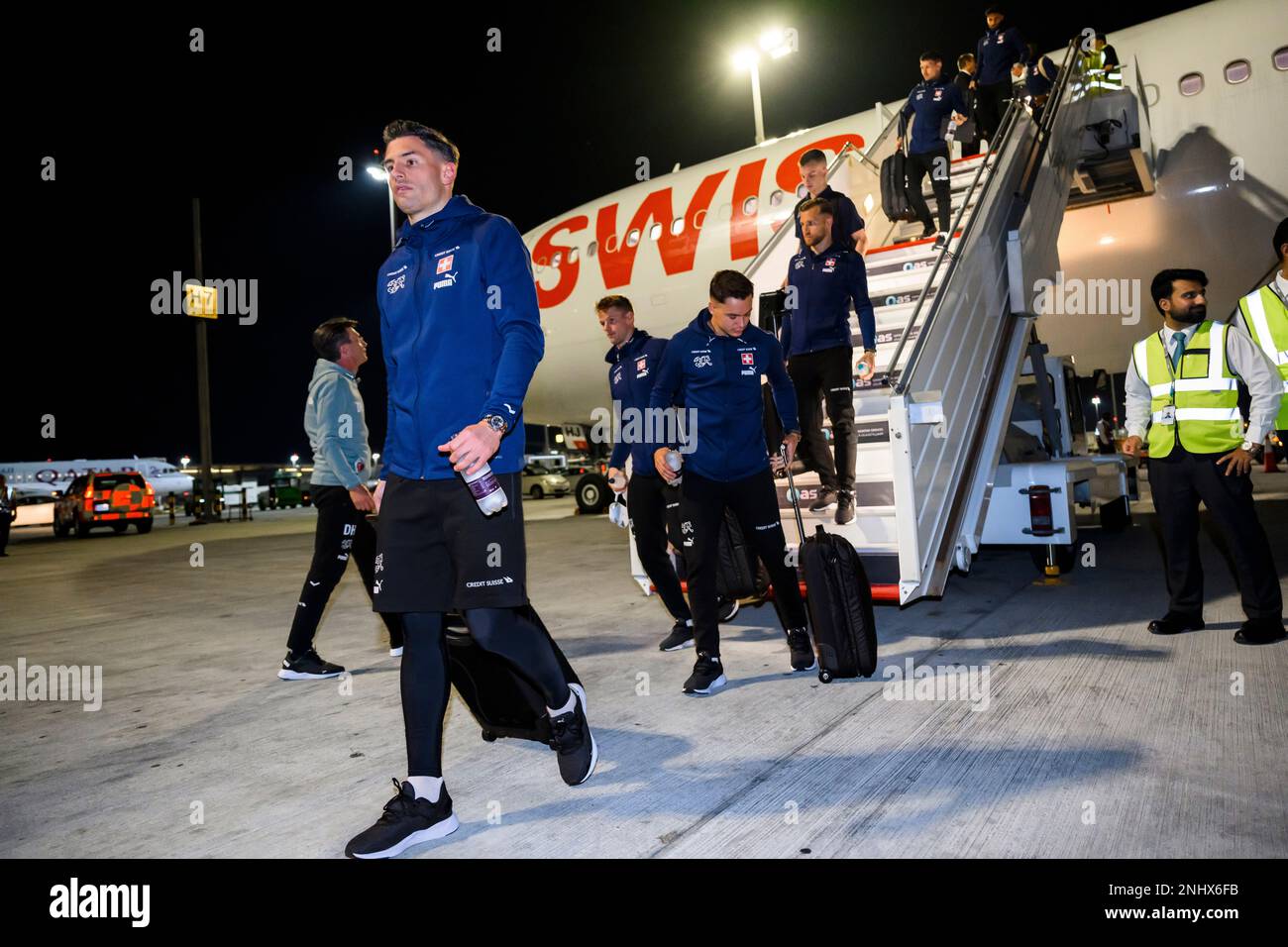 Switzerland's national soccer team defender Fabian Schaer arrives at ...
