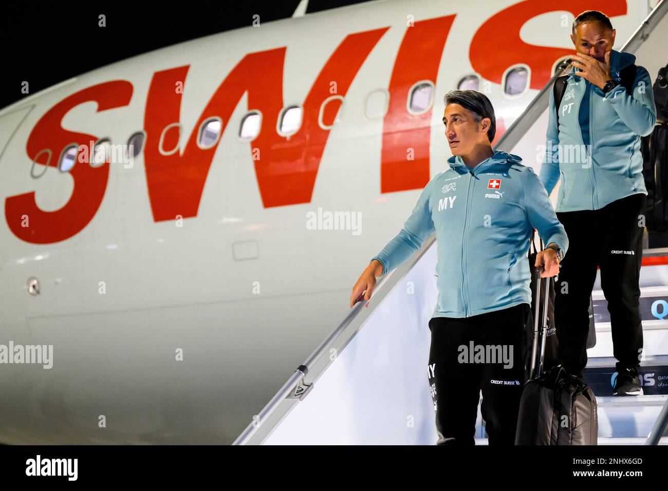 Switzerland's national soccer team head coach Murat Yakin arrives at ...