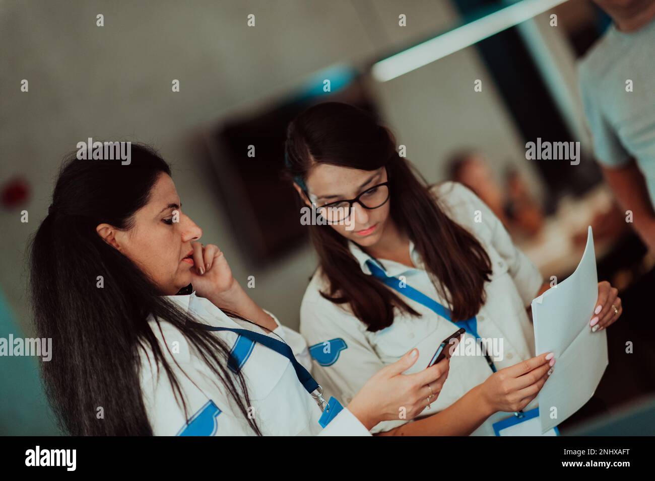 Group of Security data center operators working in a CCTV monitoring ...