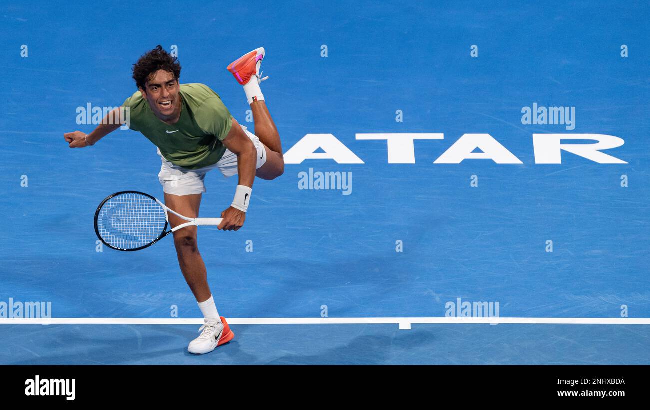 Doha, Qatar. 21st Feb, 2023. Abedallah Shelbayh of Jordan vs Soonwoo ...