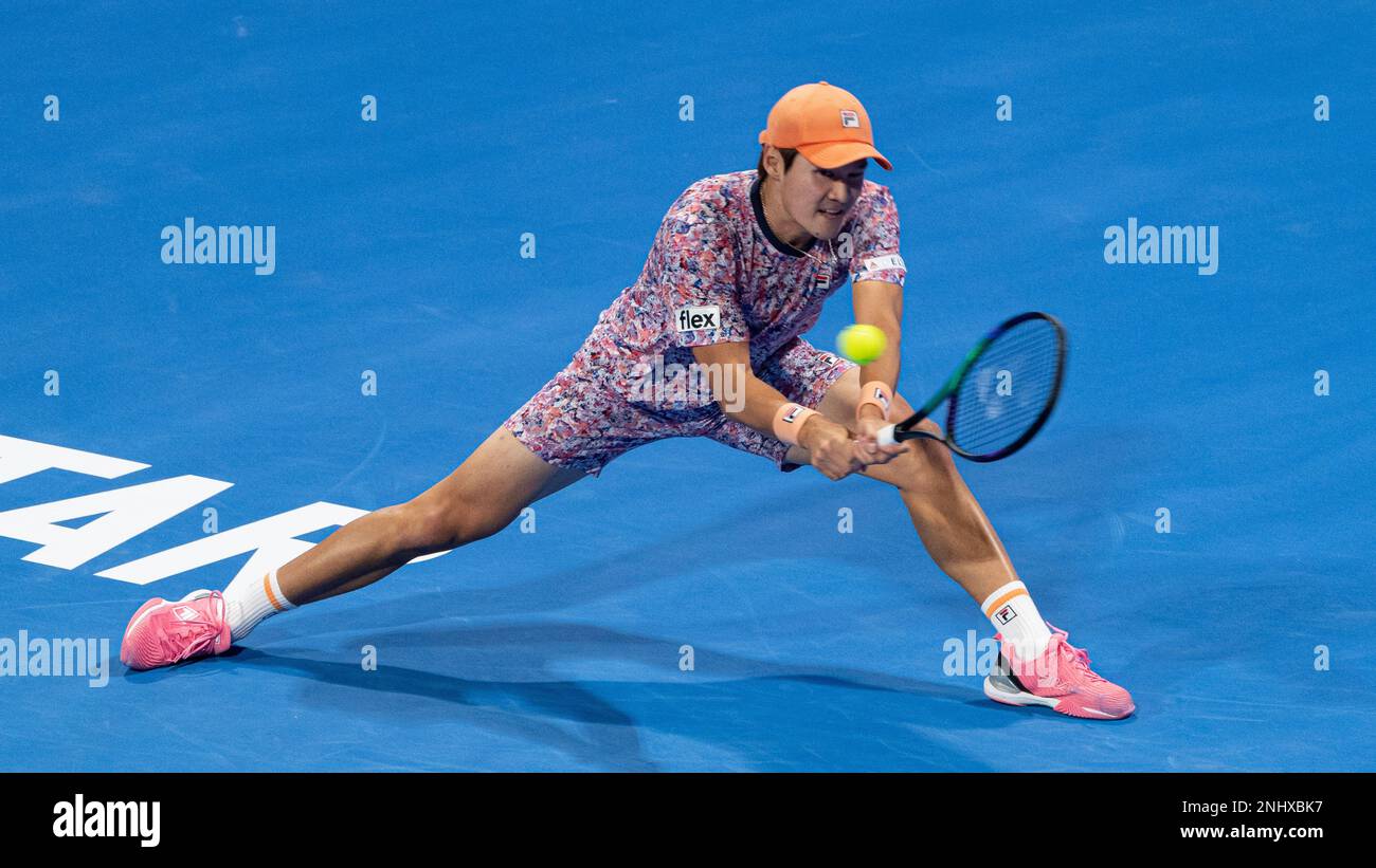 Doha, Qatar. 21st Feb, 2023. Abedallah Shelbayh of Jordan vs Soonwoo ...