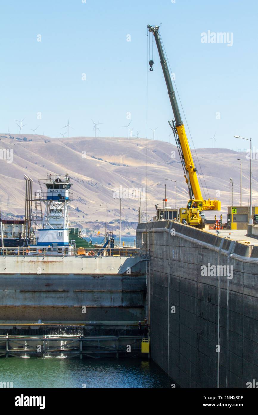 A replacement bearing ready to be installed on the John Day Lock and ...