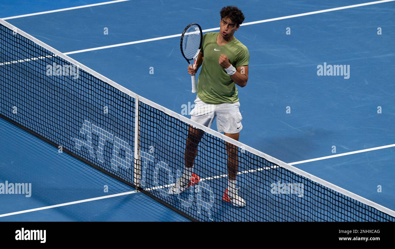 Doha, Qatar. 21st Feb, 2023. Abedallah Shelbayh of Jordan vs Soonwoo ...