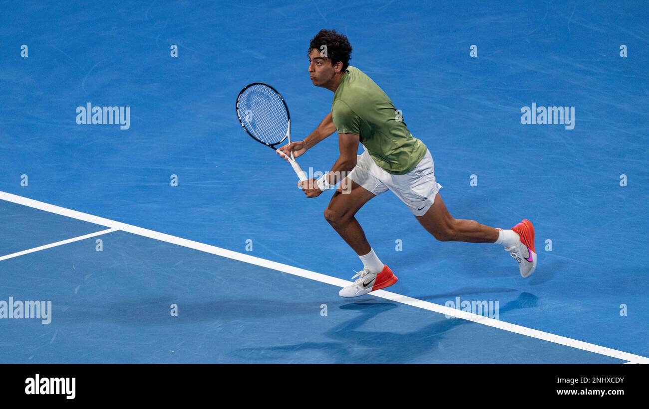 Doha, Qatar. 21st Feb, 2023. Abedallah Shelbayh of Jordan vs Soonwoo ...