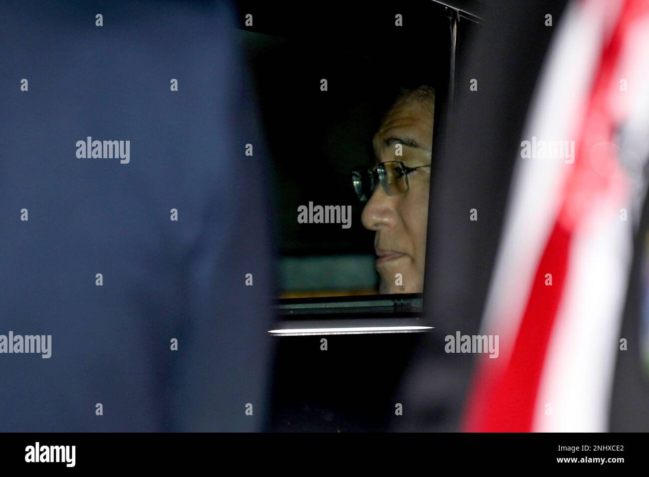 Japan Prime Minister Fumio Kishida is seen in his motorcade after ...