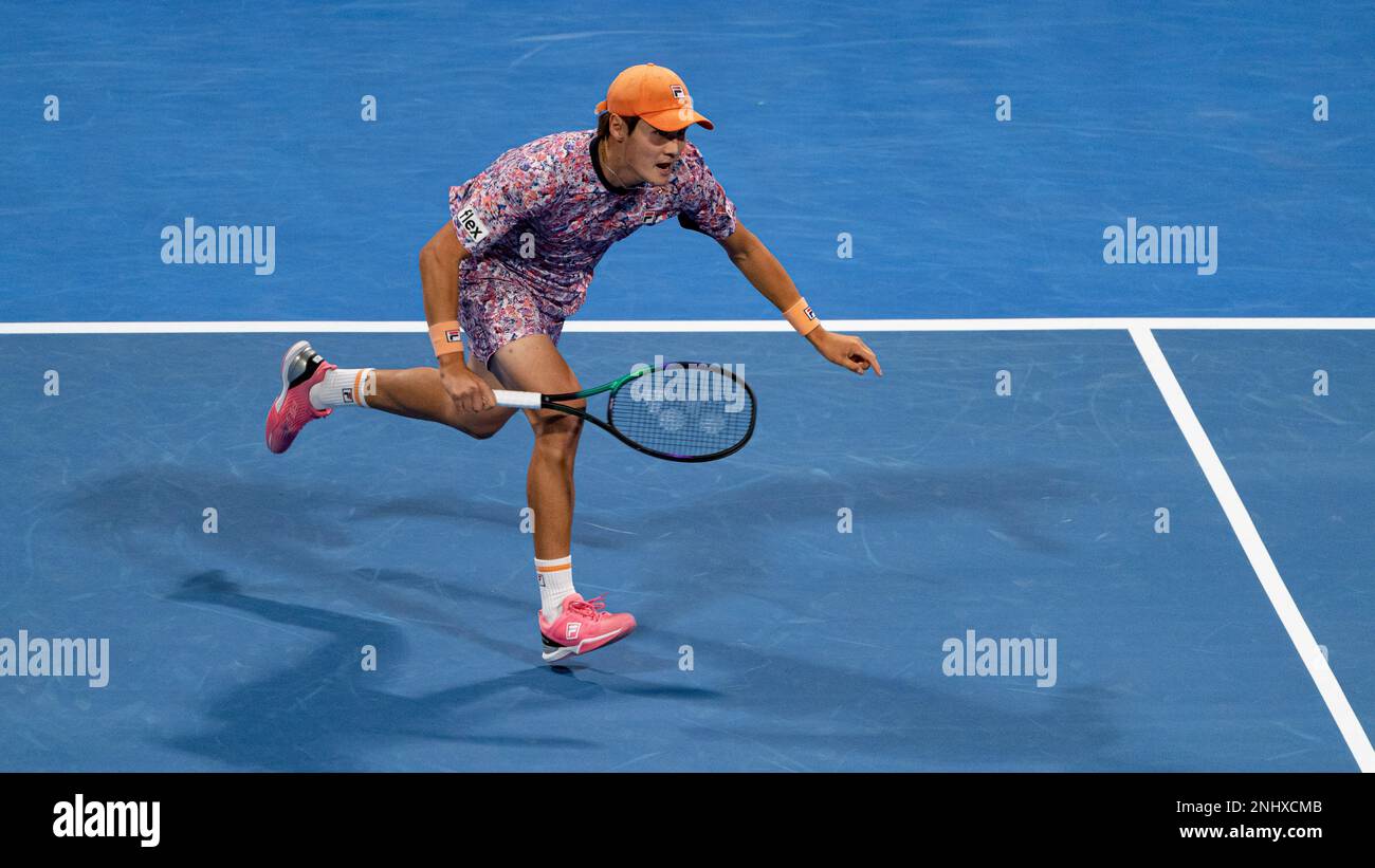 Doha, Qatar. 21st Feb, 2023. Abedallah Shelbayh of Jordan vs Soonwoo ...