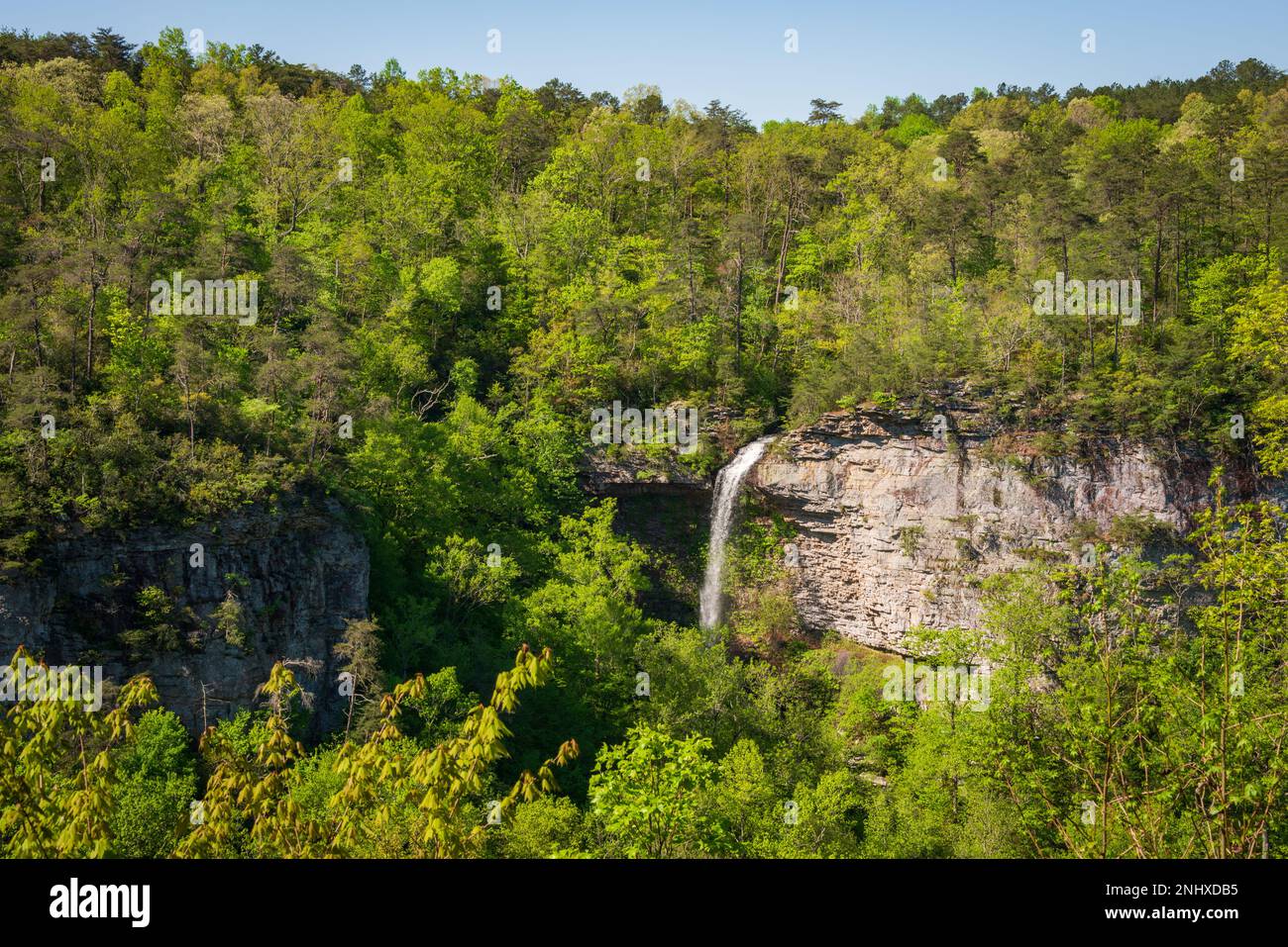 Waterfall off cliff at Little River Canyon National Preserve Stock ...