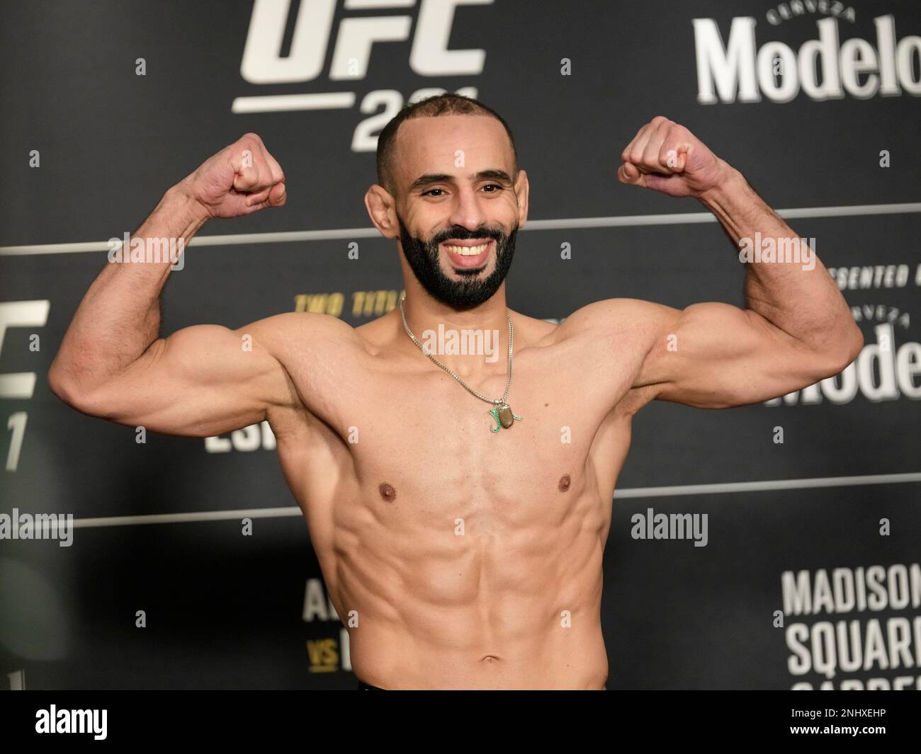 NEW YORK CITY, NY - NOVEMBER 11: Ottman Azaitar steps on the scale for ...