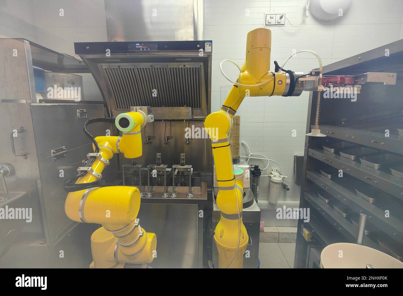 SHANGHAI, CHINA - FEBRUARY 22, 2023 - A robot makes noodles at a robot ...