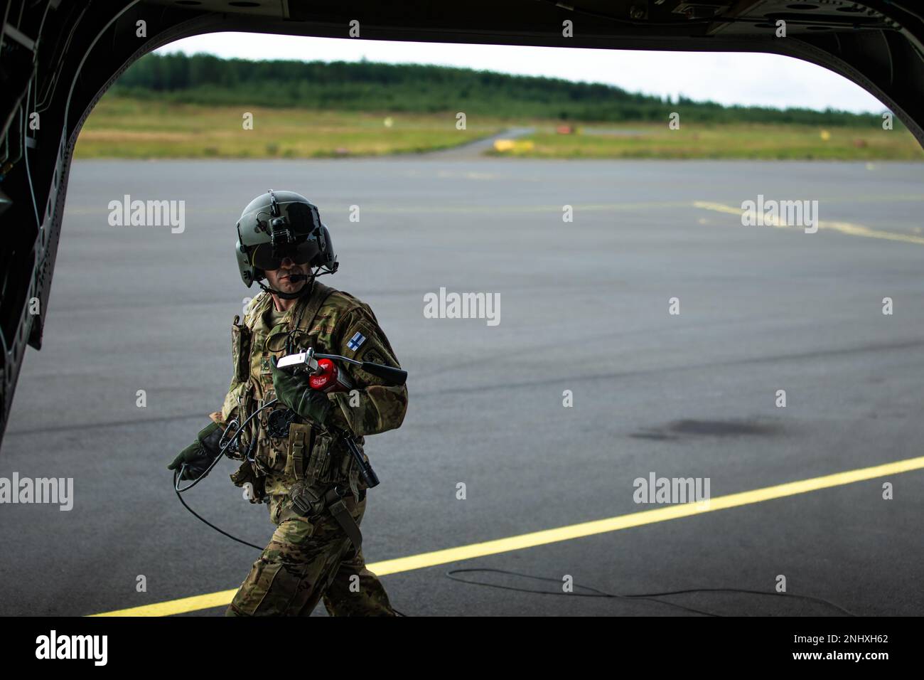 U.S. Army Staff Sgt. Joshua Skorski, a CH-47 Chinook flight engineer ...