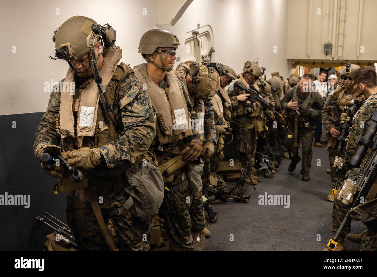 U.S. Marines with Battalion Landing Team 2/5, 31st Marine Expeditionary ...