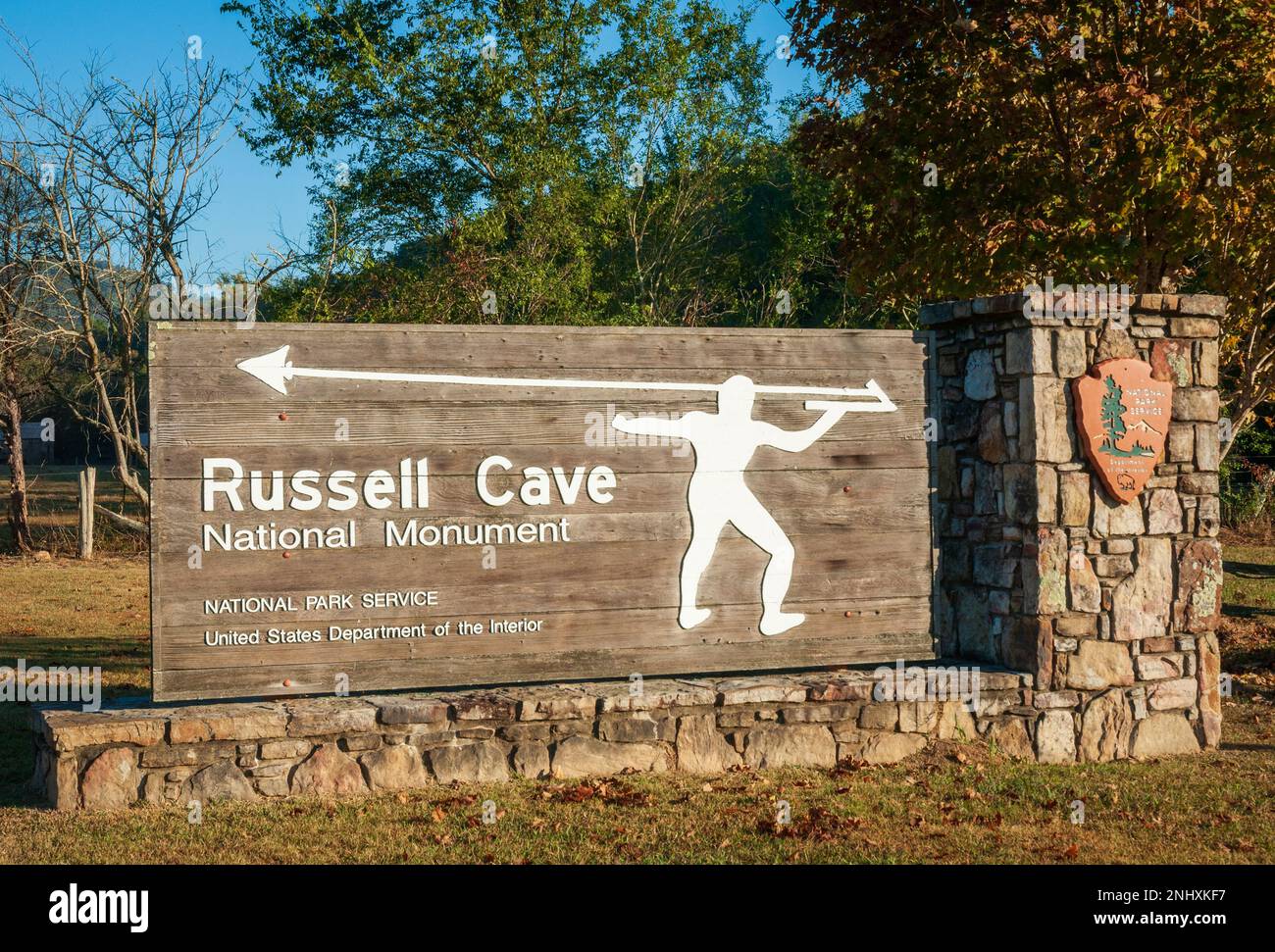 Russell Cave National Monument's Welcome Sign Stock Photo - Alamy