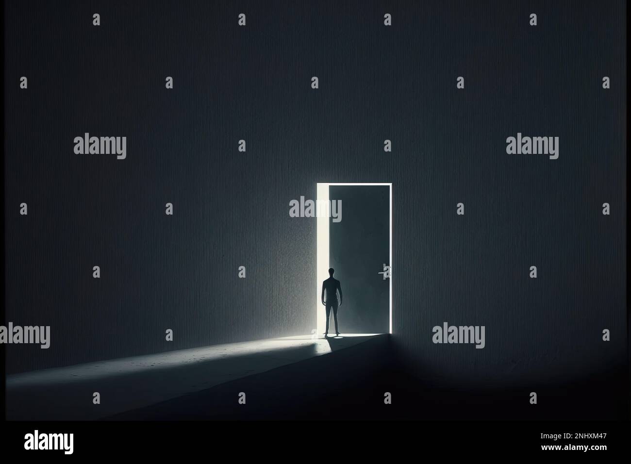 Silhouette of man walking through door hi-res stock photography and ...