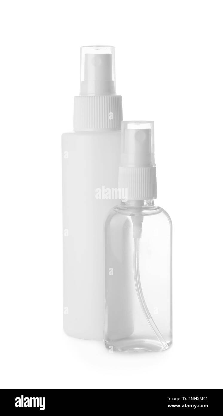 Hand sanitizer safety spray Black and White Stock Photos & Images - Alamy