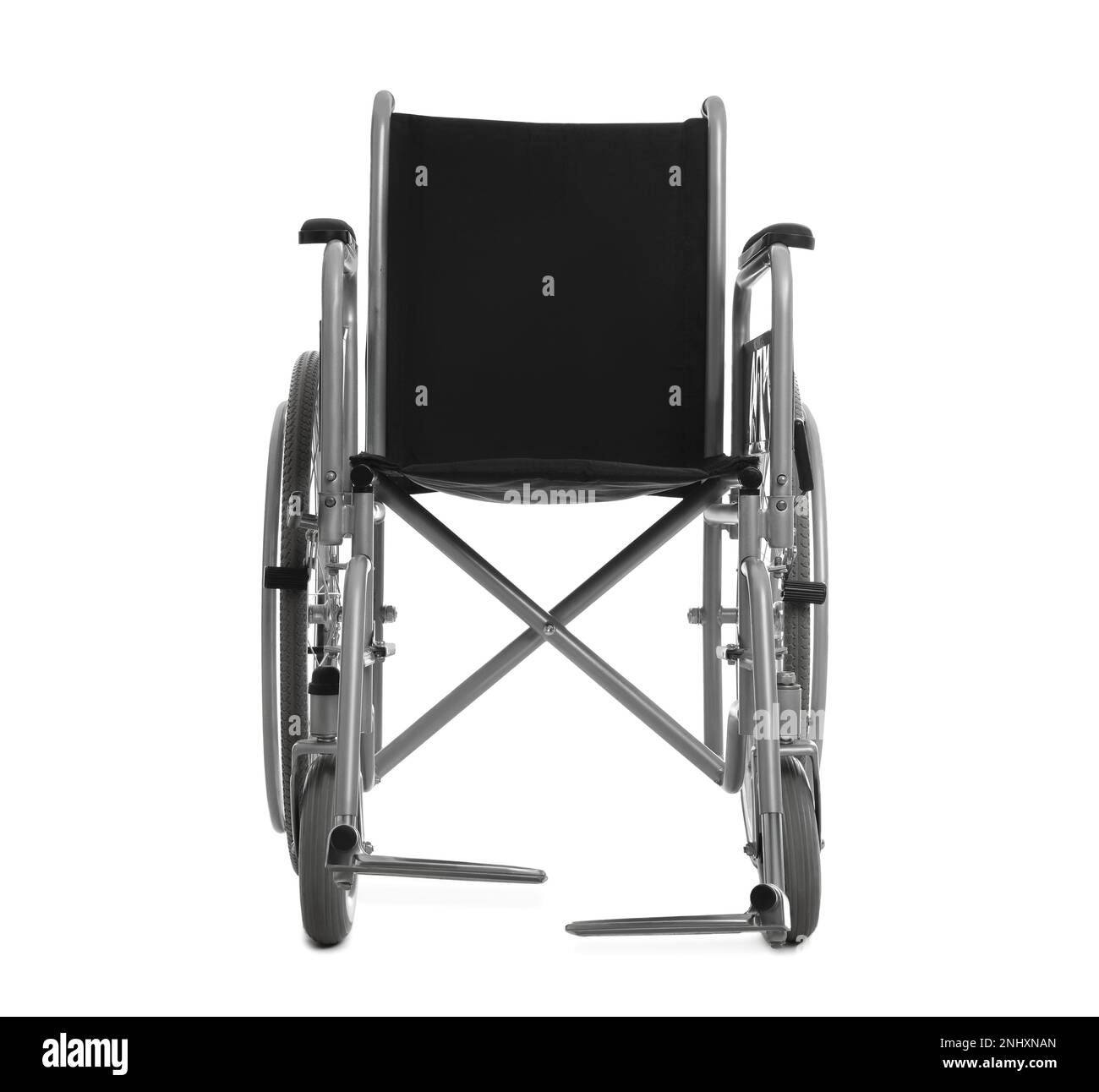 New modern empty wheelchair on white background Stock Photo - Alamy