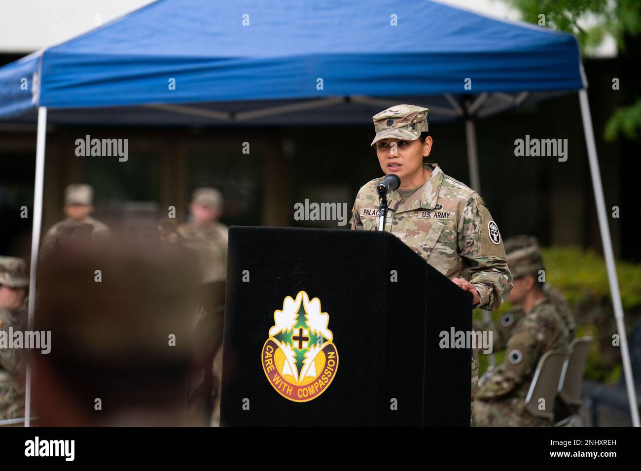 Commander Lt. Col. Princess Palacios speaks at a Change of ...