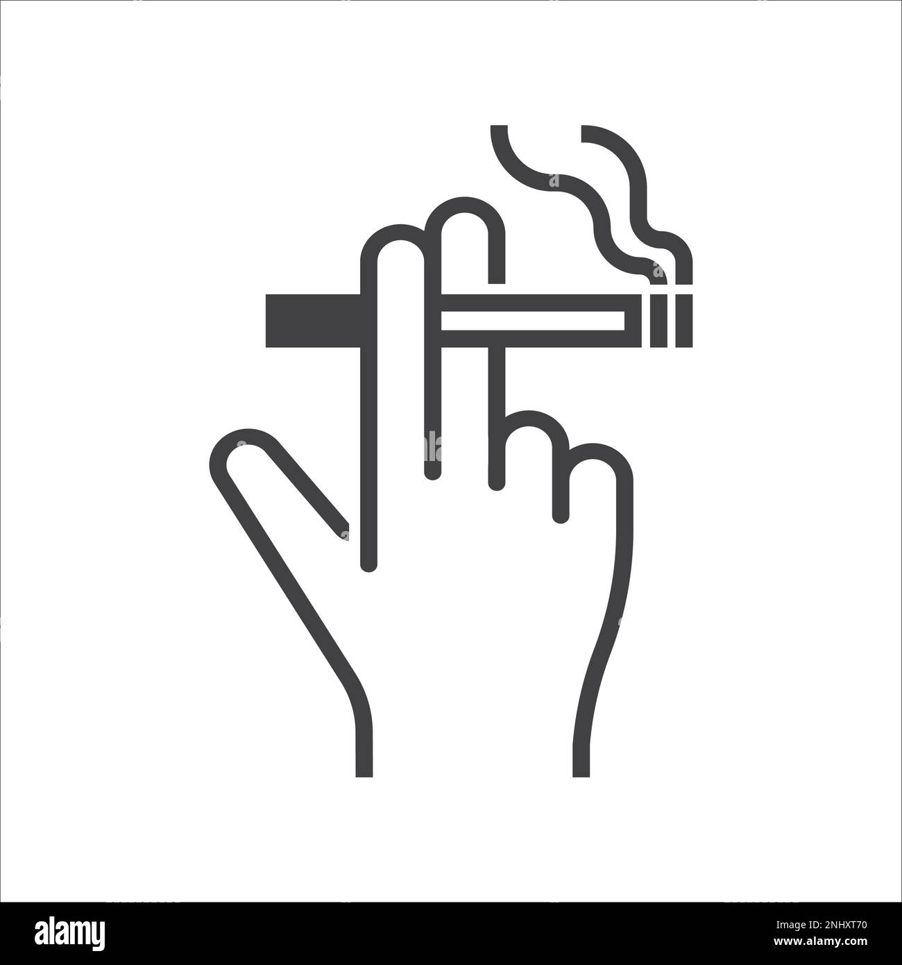 Smoking sign icon. Cigarette with hand symbol icon. Smoking design ...