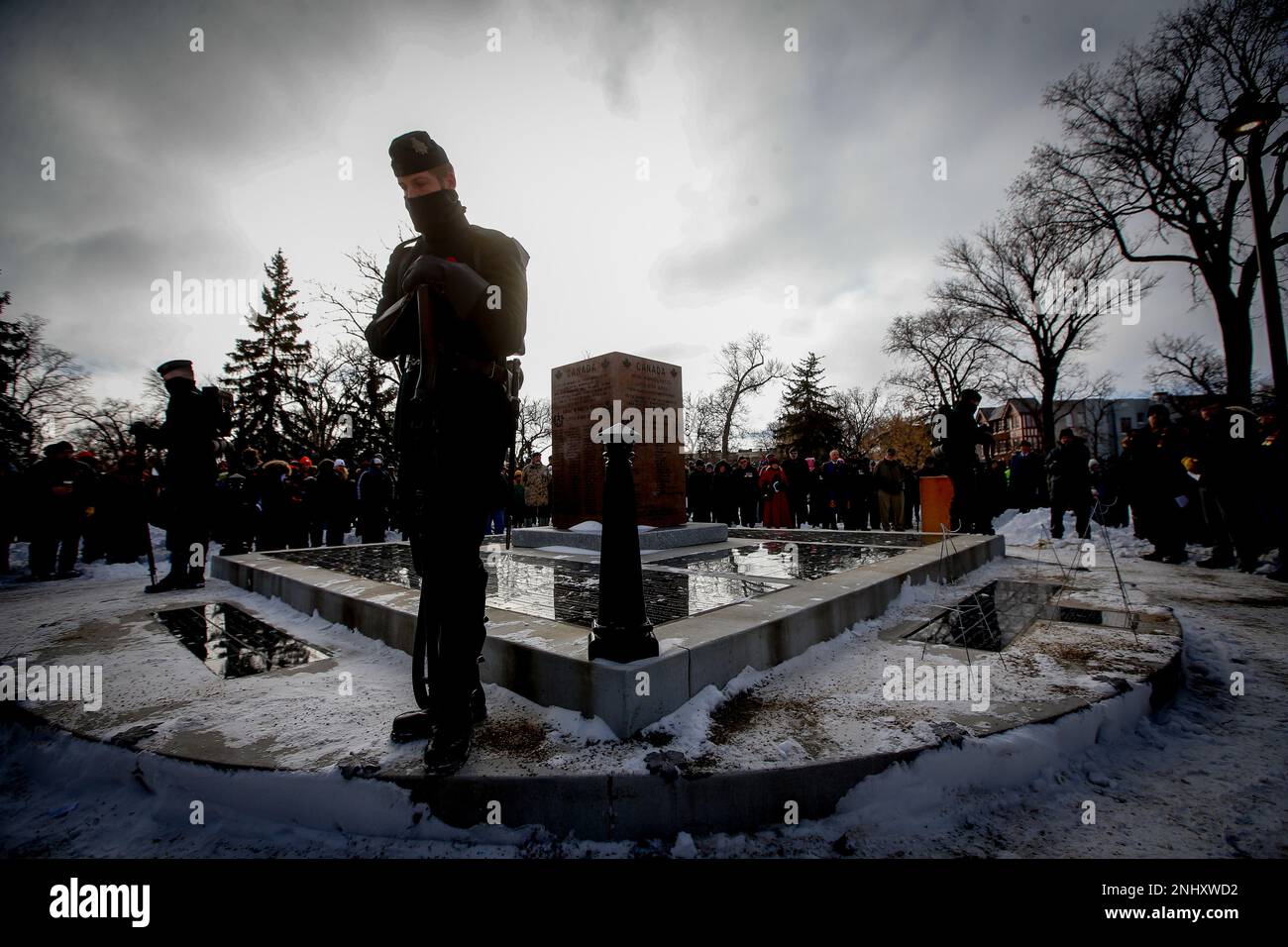 Winnipeg Rifles sentinels stand guard at a Remembrance Day ceremony at ...