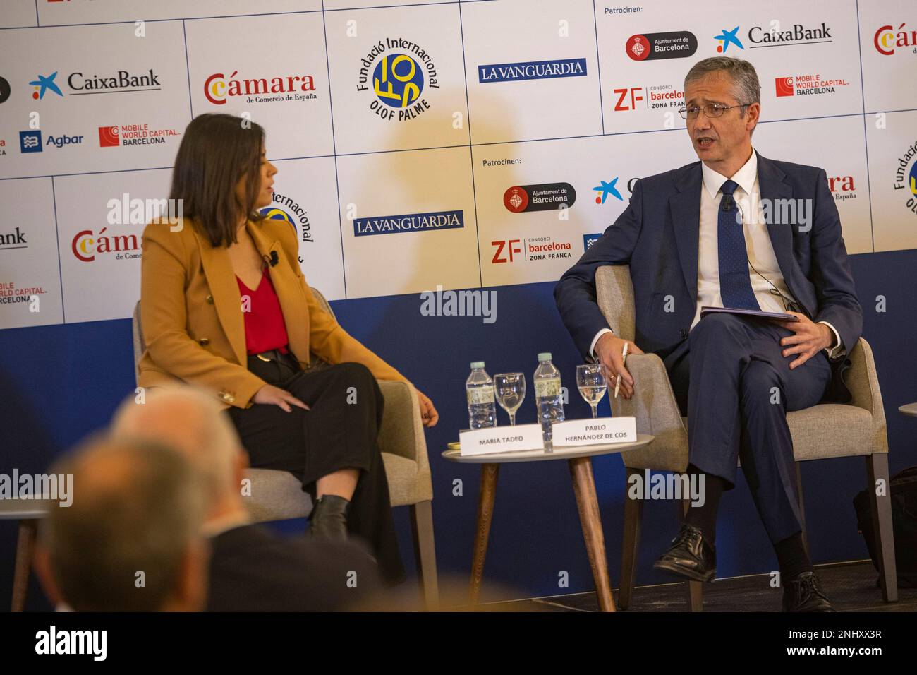 The delegate Bloomberg Brussels, María Tadeo as moderator and the ...