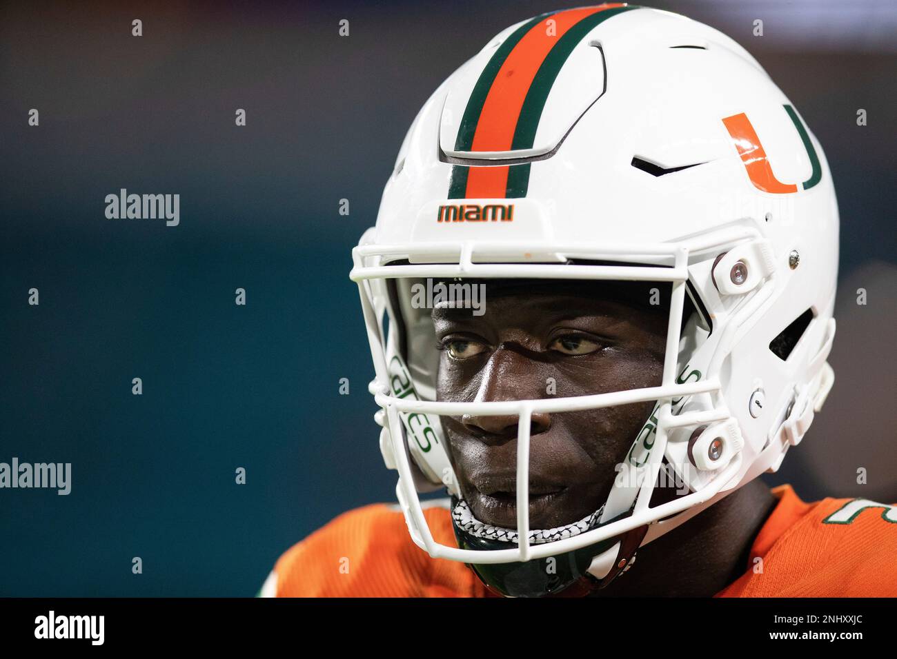 Miami tight end Jaleel Skinner (23) before an NCAA football game ...