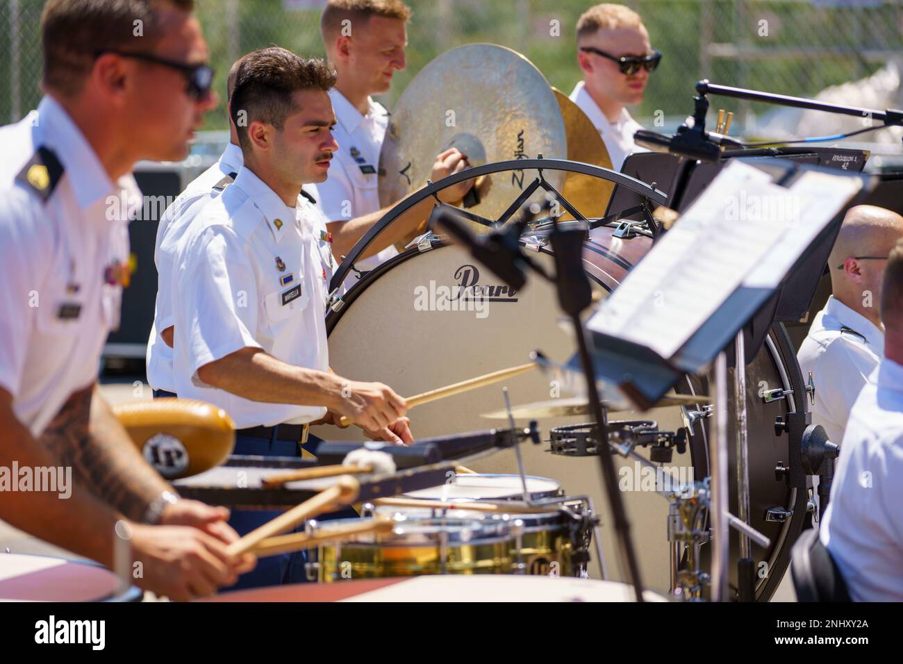 U.S. Army Spc. Mariella, assigned to the 42nd Infantry Division Band ...